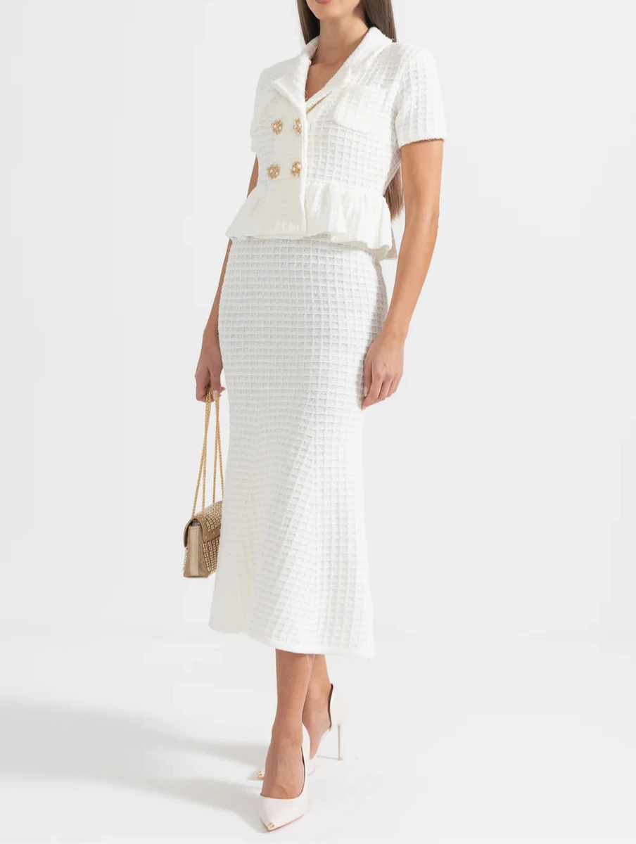 ERLEA KNITTED MIDI DRESS WITH GOLD BUTTONS BODYCON DRESS – PinkApple ...